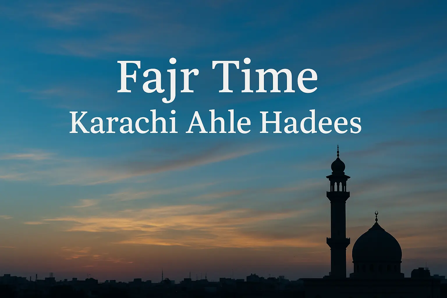 Fajr Time Karachi Ahle Hadees for Today